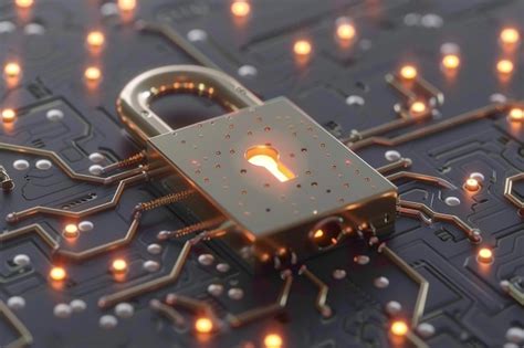 Orange Illuminated Locks On A Digital Board Symbolizing Secured Data And Cybersecurity Measures