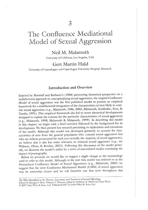 PDF The Confluence Mediational Model Of Sexual Aggression