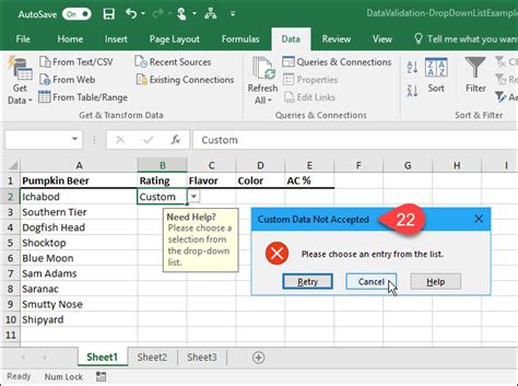 How To Create Drop Down Lists Using Data Validation In Microsoft Excel