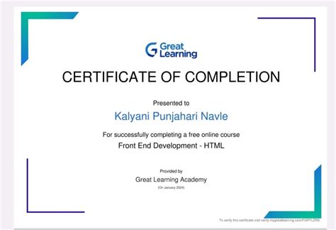 Kalyani Navle On Linkedin Greatlearningacademy Greatlearning Glacertificate