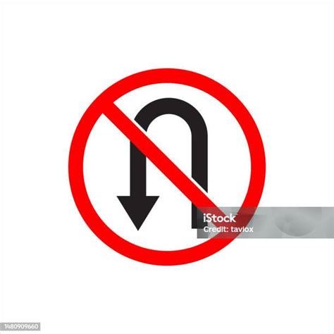 금지된 되돌리기 아이콘 No U 회전 표지판 교통 기호 윤곽선 아이콘입니다 Privet 도로 기호 모바일 개념 및 웹 디자인에 대 한 로고 그림 3차원 형태에 대한 스톡