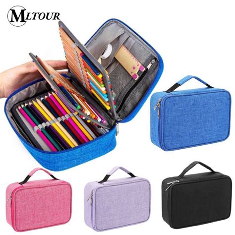 Estojo De Lápis Com Zíper De Grande Capacidade Com 72 Furos Material