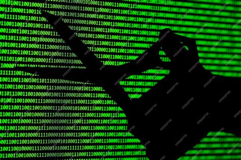 Premium Photo Hacker Concept Computer Binary Codes And Hand Scissors