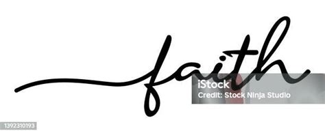 신앙 필기 검은 편지 서예 배너 인사말 카드 벡터 일러스트 레이 션 개념에 대한 스톡 벡터 아트 및 기타 이미지 개념