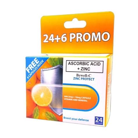 Bewell C Zinc Protect Ascorbic Acid Sodium Ascorbate Plus Zinc 500mg Capsule 24 6 Promo Boost