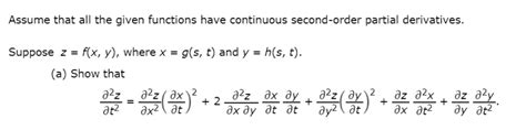 Solved Assume That All The Given Functions Have Continuous
