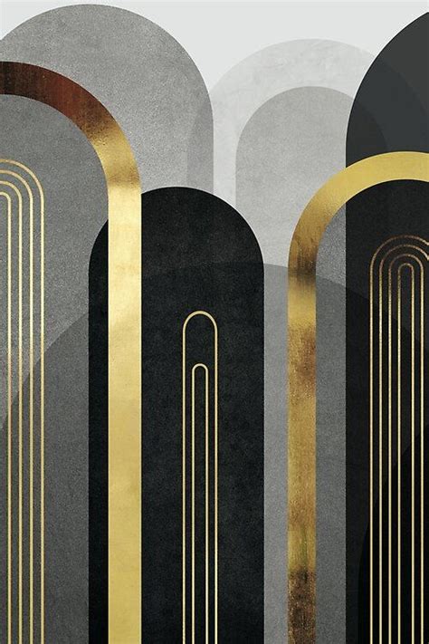 Art Deco Style Poster In Black And Gold