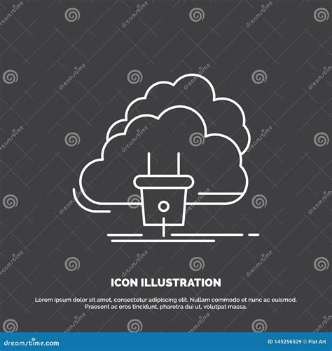 Cloud Connection Energy Network Power Icon Line Vector Symbol For Ui And Ux Website Or