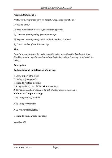 Java Lab Progs 3 To 10 Good Program Statement 3 Write A Java