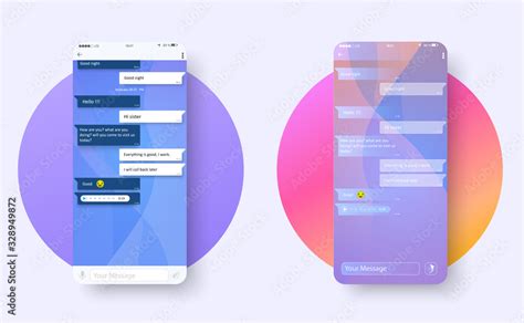 Modern Chat Flat Ui Messenger Chat App Template Composition With Mockup Images Vector UI UX