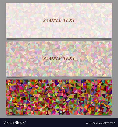Colorful Tiled Triangle Mosaic Banner Design Set Vector Image