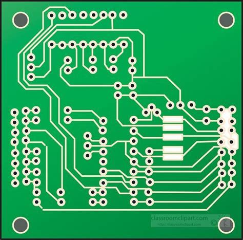 Electronics Clipart Printed Circuit Board Component Clipart