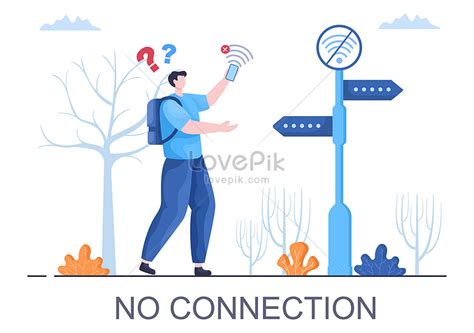 Lost Wireless Connection Vector Illustration Illustration Imagepicture