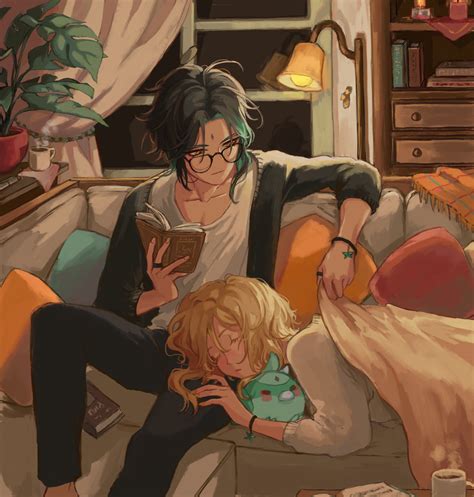 Lumine And Xiao Genshin Impact Drawn By Peatchoune Danbooru