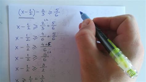 Неједначине са сабирањем и одузимањем разломака 3 напредни ниво Youtube