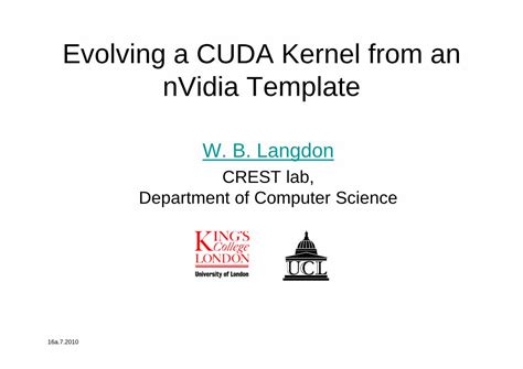 pdf evolving a cuda kernel from an nvidia · pdf fileevolving a cuda