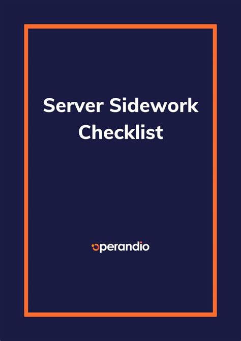 Server Sidework Checklist For Efficient Restaurant Operations