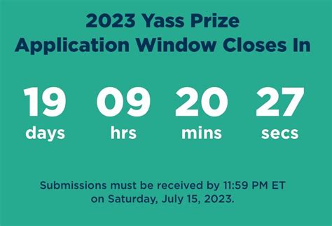 Less Than 3 Weeks To Apply For This Years Yass Prize