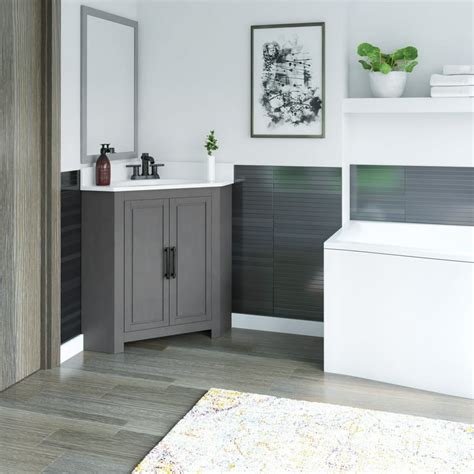Bathroom Vanity With Corner Shelf