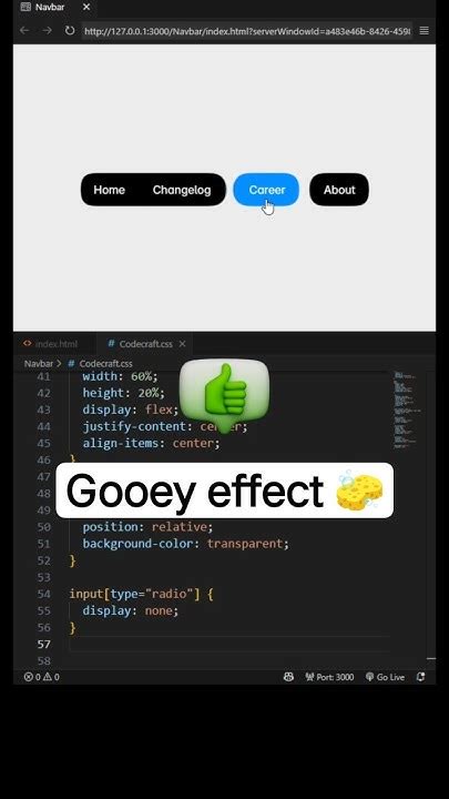 😎 Modern Tab Bar Animation With Gooey Effect Using Html Css 🔥 Coding Shorts Youtube