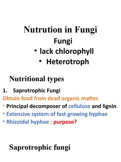Saprophytic Parasitic And Predatory Fungus Pdf