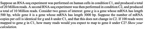 Solved Suppose An RNA Seq Experiment Was Performed On Human Chegg Com