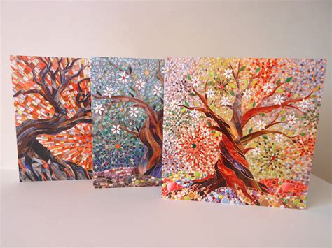 Three Tree Of Life Cards Set Of 3 Eco Friendly Cards Tree Etsy