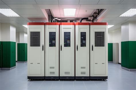 Simplicity And Functionality In Server Room Setup Premium Ai Generated Image