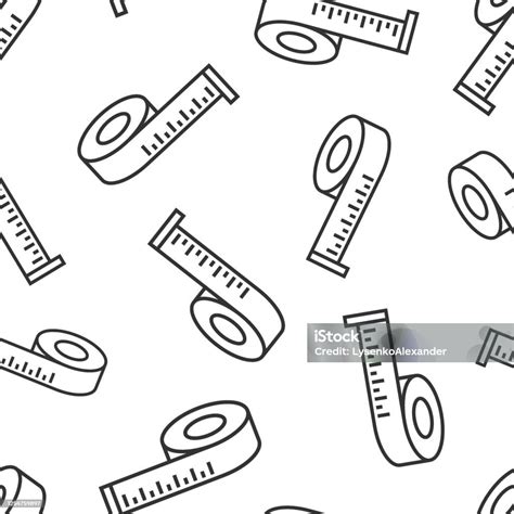 플랫 스타일로 테이프 아이콘을 측정합니다 흰색 격리 된 배경에 눈금 자 기호 벡터 그림입니다 미터 원활한 패턴 비즈니스 개념