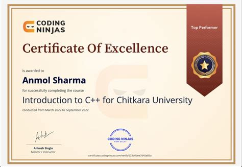 Anmol Sharma On Linkedin Cplusplus C Certification Newskills