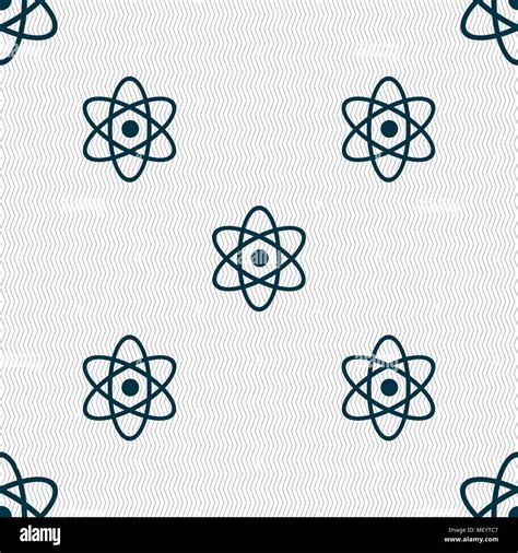 Atom Physics Icon Sign Seamless Pattern With Geometric Texture