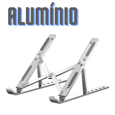 Suporte Para Notebook Base Dobrável De Alumínio Ergonômico Ajustável