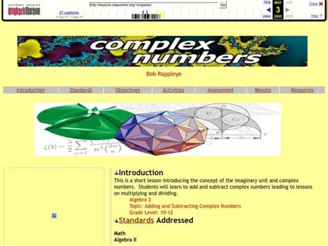 complex numbers lesson plan for 10th 12th grade lesson planet