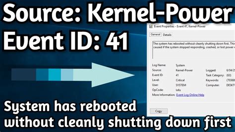 Windows Error Kernel Power 41 At Michael Garcia Blog