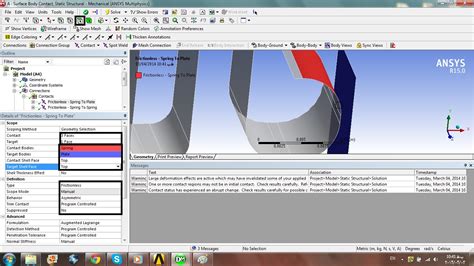 Tutorial 12 Contact Analyse Between Two Surface Body In Ansys