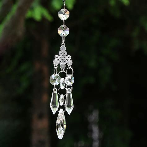 Badu Bg Прозрачни осмоъгълни мъниста Конус Връх на стрела Ангелски сълзи Китайски възел Стъклен