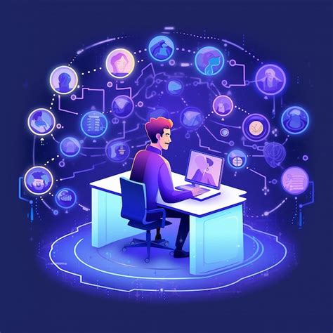 Premium Ai Image A Man Working On A Computer With A Man Working On