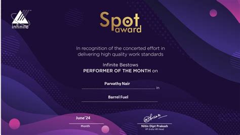 Im Incredibly Honored To Receive The Employee Of The Month Award A