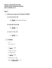 Advanced Functions Unit 6 Tasks Docx MHF4UC ADVANCED FUNCTIONS Babe NAME WASEELAH MARYAM