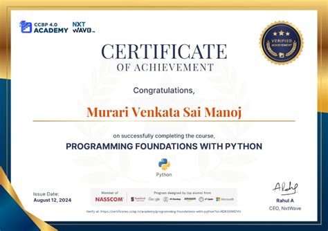Manoj Murari On Linkedin Python Programming Milestone Achievement