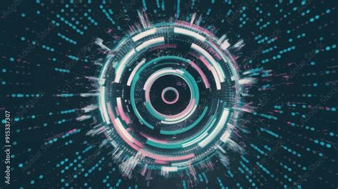 Abstract Colorful Texture Featuring Circular Patterns Dynamic Matrix