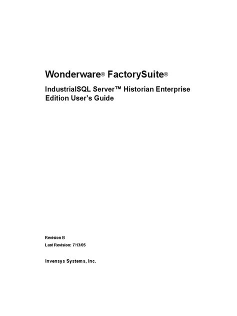 Historian Enterprise Pdf Computer Cluster Server Computing