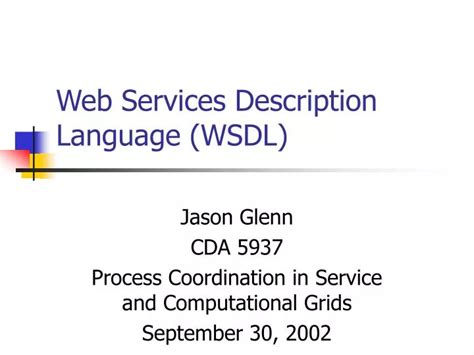 PPT Web Services Description Language WSDL PowerPoint Presentation ID