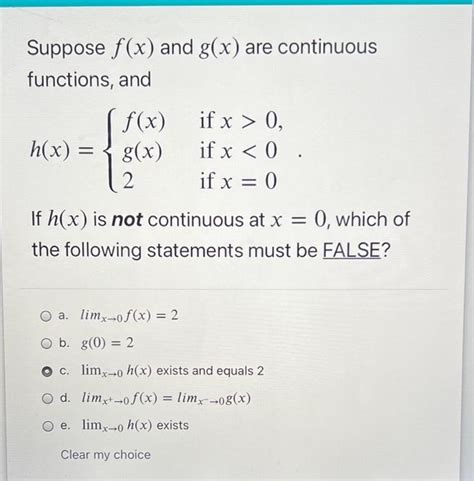 Solved Suppose F X And G X Are Continuous Functions And