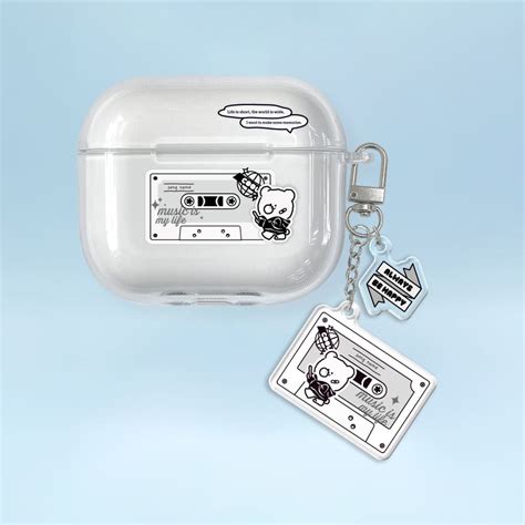 168cm케이스 11 블루투스키링 투명 카세트 테이프 곰찌 투명 하드 이어폰 에어팟 1세대 2세대 3세대 에어팟프로 에어팟프로2 블루투스 갤럭시 버즈fe