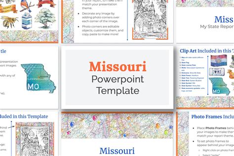 Missouri State Powerpoint Template Theme School Project Printables