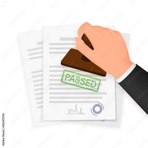 Abstract Green Passed Stamp For Print Design Vector Illustration Isolated Business Vector Icon