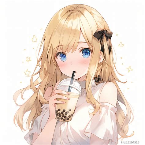 卡通喝奶茶的美女ai图片下载红动中国