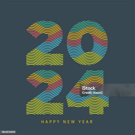 2024 새해 복 많이 받으세요 배경 벡터 일러스트 레이 션에 추상적 인 숫자 휴일 기치 디자인 치고는 인사말 카드 초대 달력 등등 벡터 스톡 일러스트 새해 첫날에 대한