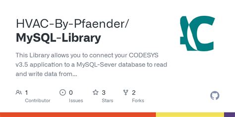 Github Hvac By Pfaendermysql Library This Library Allows You To Connect Your Codesys V35